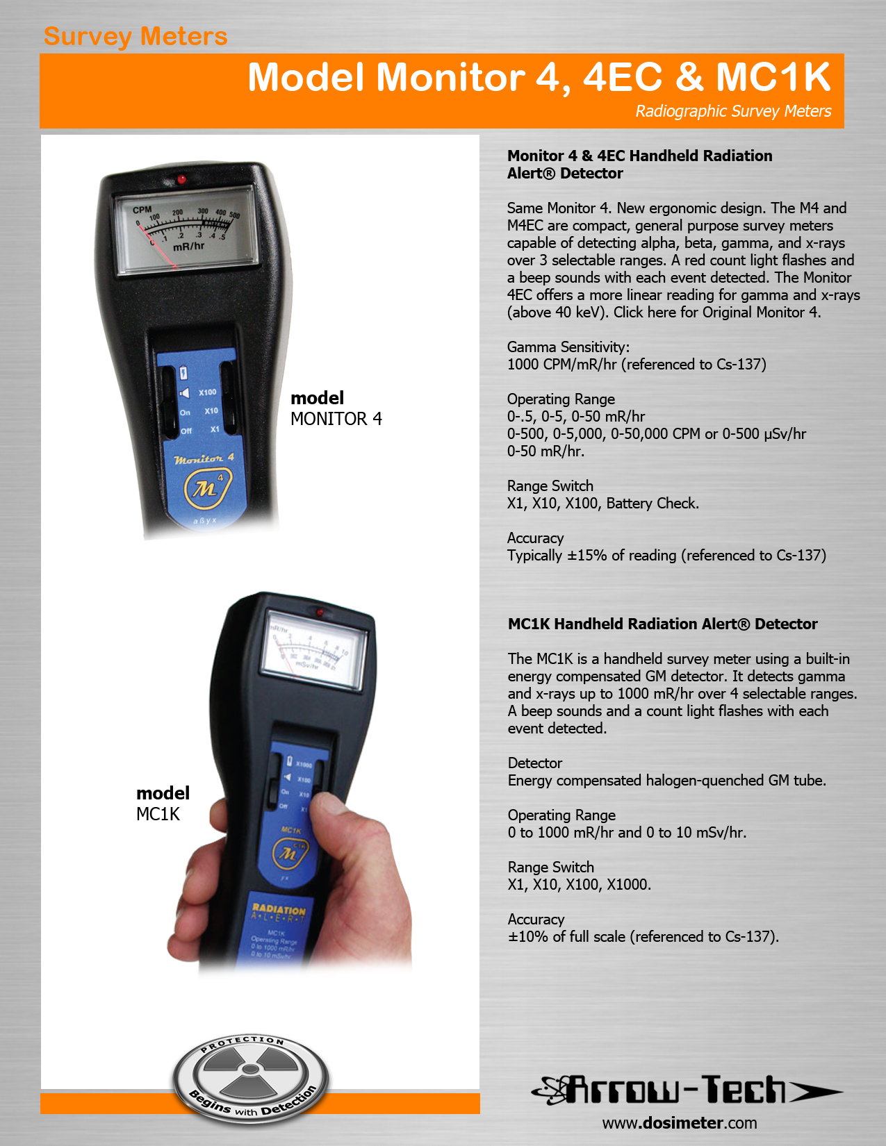 M4 and M4EC are compact, general purpose survey meters capable of ...